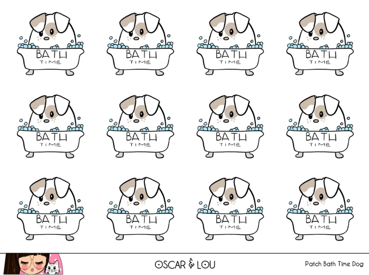 Mini Sticker Sheet - Patch Bath Time Dog – Oscar & Lou