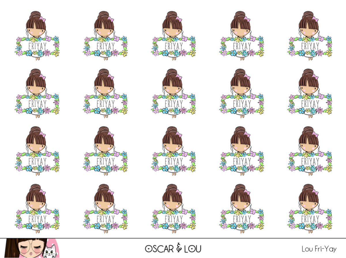 Mini Sticker Sheet - Lou Fri-Yay – Oscar & Lou